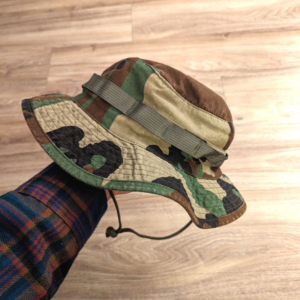 Vintage Camo Bucket Hat Tru-Spec Military - Gem